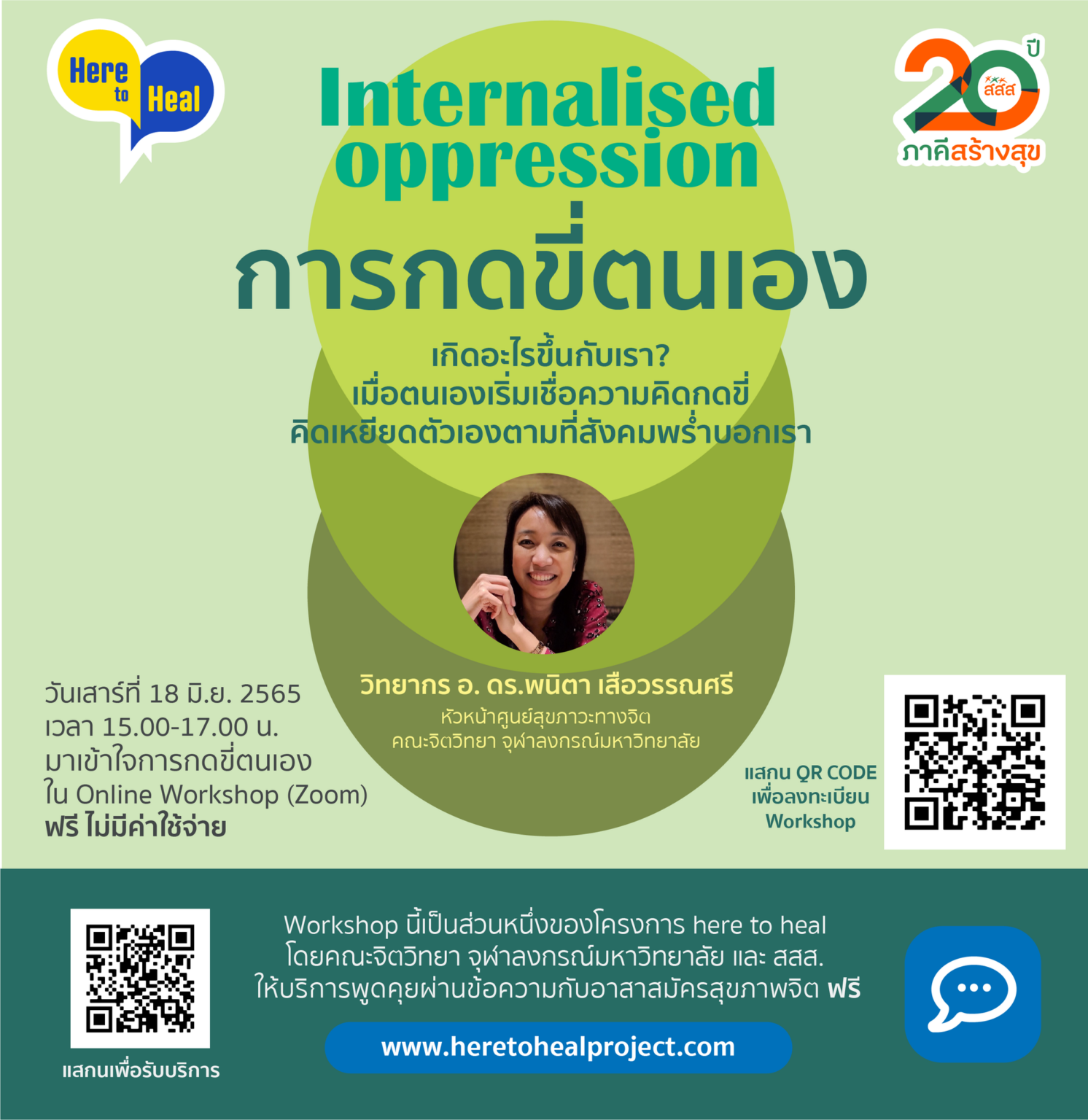 Here to heal Online Workshop: Internalised Oppression - คณะจิตวิทยา ...